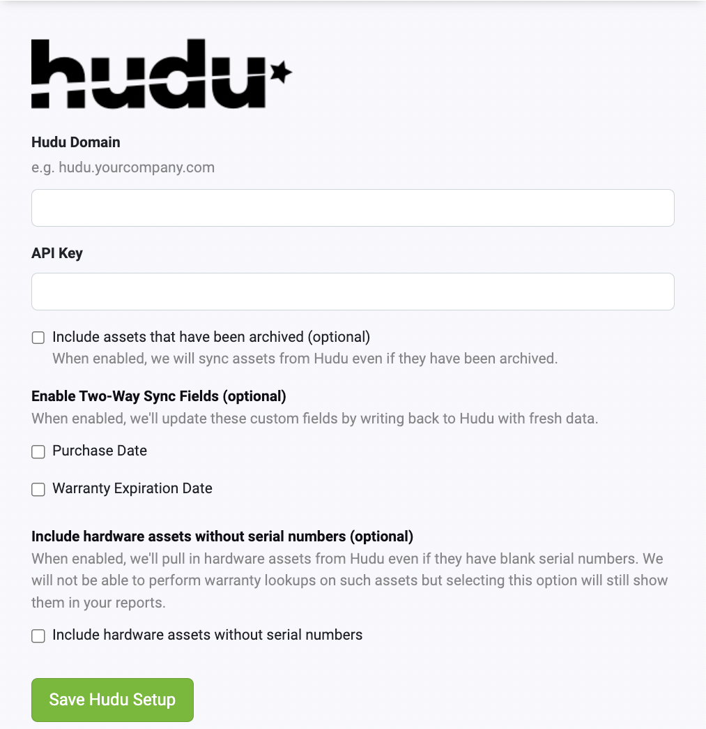 Hudu integration Instructions – Lifecycle Manager