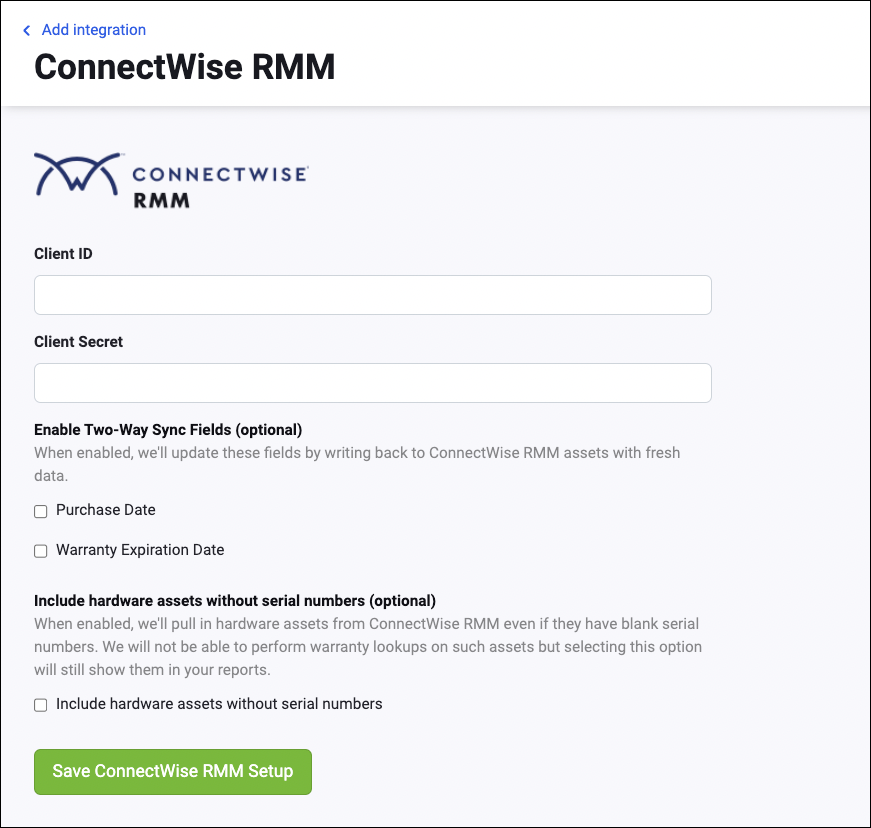 ConnectWise RMM integration instructions – Lifecycle Manager