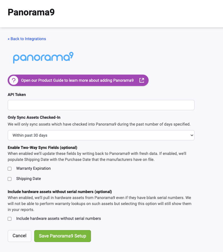 Panorama9 Integration Instructions Lifecycle Manager