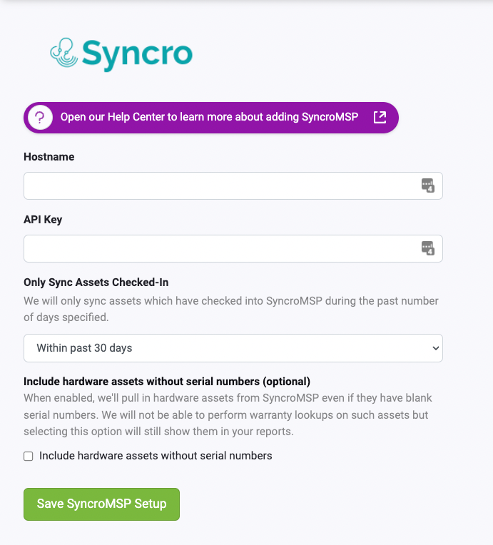 Syncro integration instructions – Lifecycle Manager
