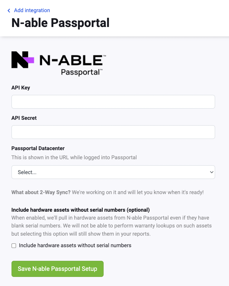 N-able Passportal integration instructions – Lifecycle Manager