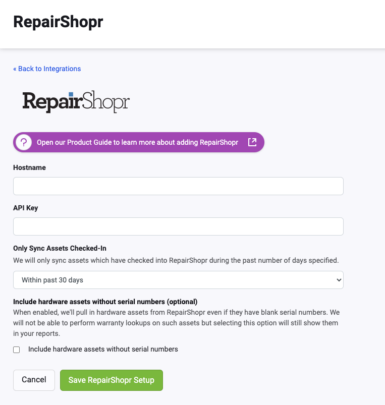 RepairShopr integration instructions – Lifecycle Manager