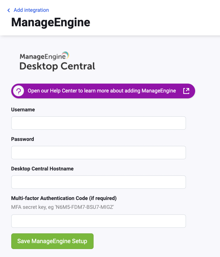 ManageEngine integration instructions – Lifecycle Manager