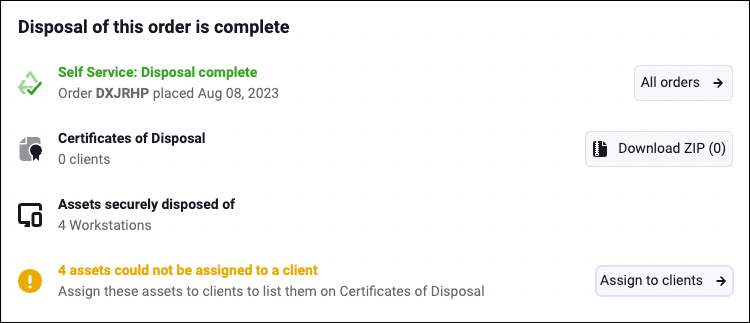 Managing disposal orders – Lifecycle Manager